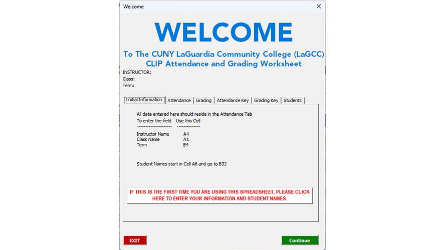 Creating a custom Welcome form in Excel | Experts Exchange