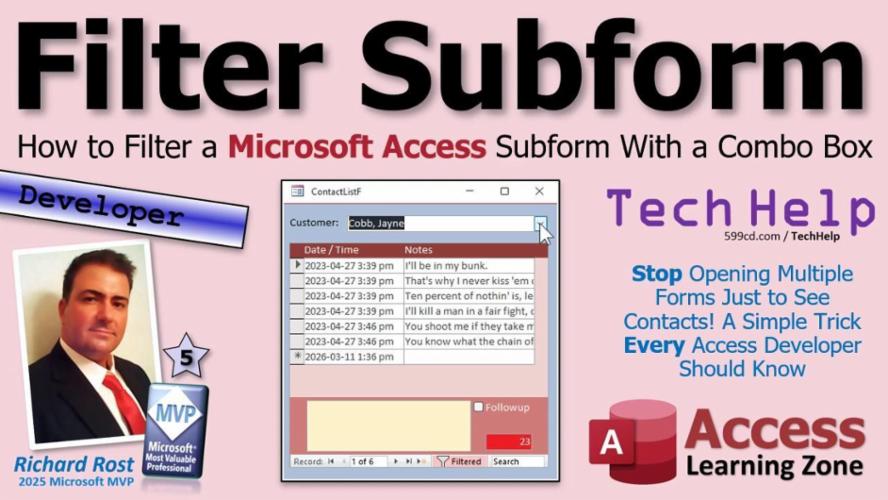 Filtering Microsoft Access Subforms by Combo Box Selection for Contact ...