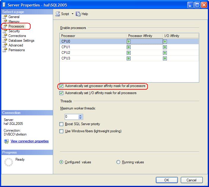 Solved: SQL 2005 only usinq one core in a Quad Core System. | Experts Exchange