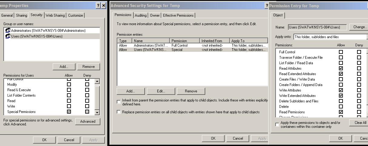 Solved: NTFS Permissions - Deny 'List Folder' | Experts Exchange