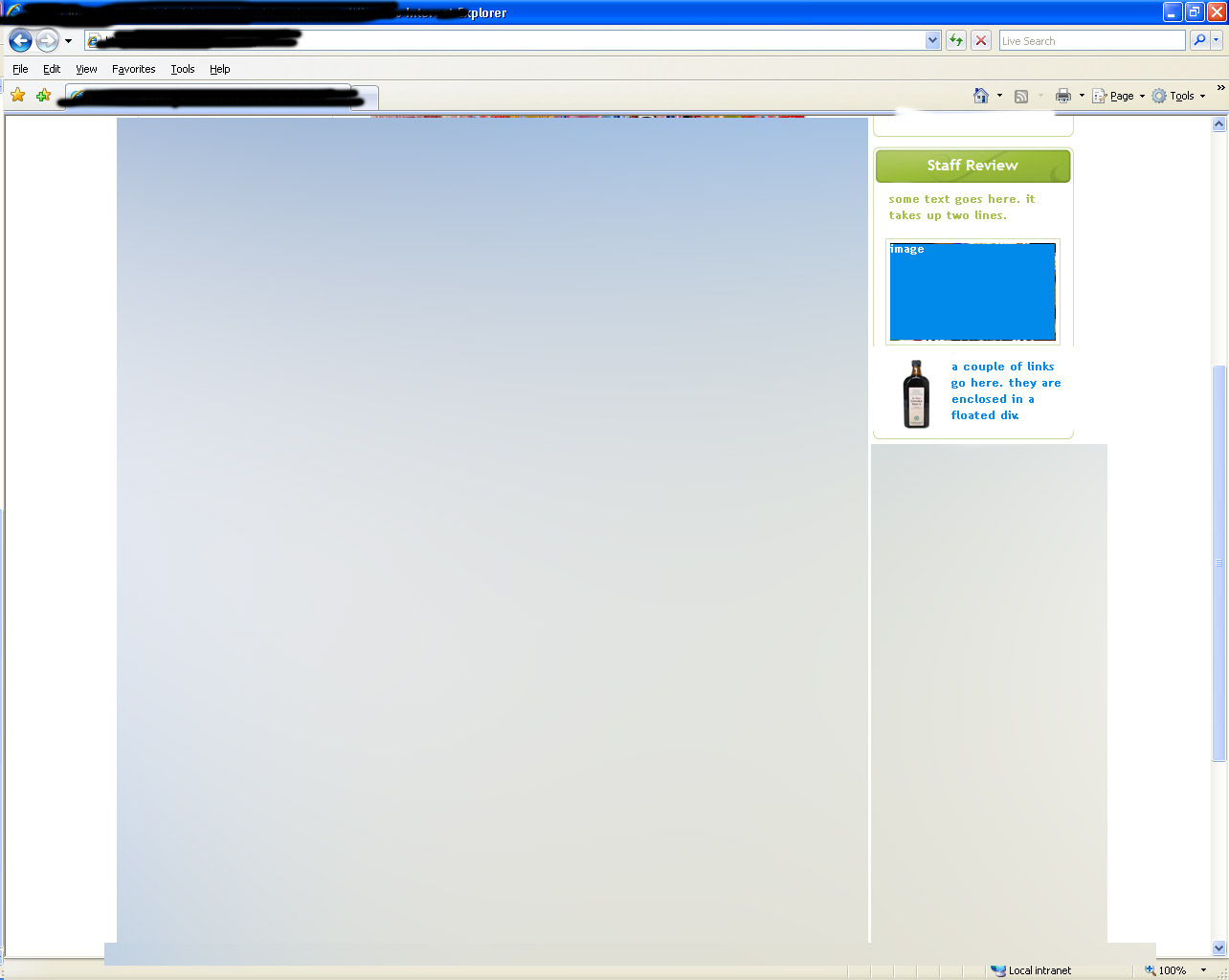 Solved: Disappearing borders in Internet Explorer | Experts Exchange