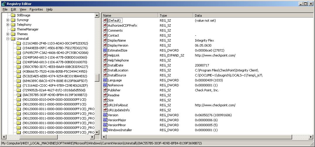 Solved: How to find the GUID of a program us use later to uninstall that program with msiexec /X ...