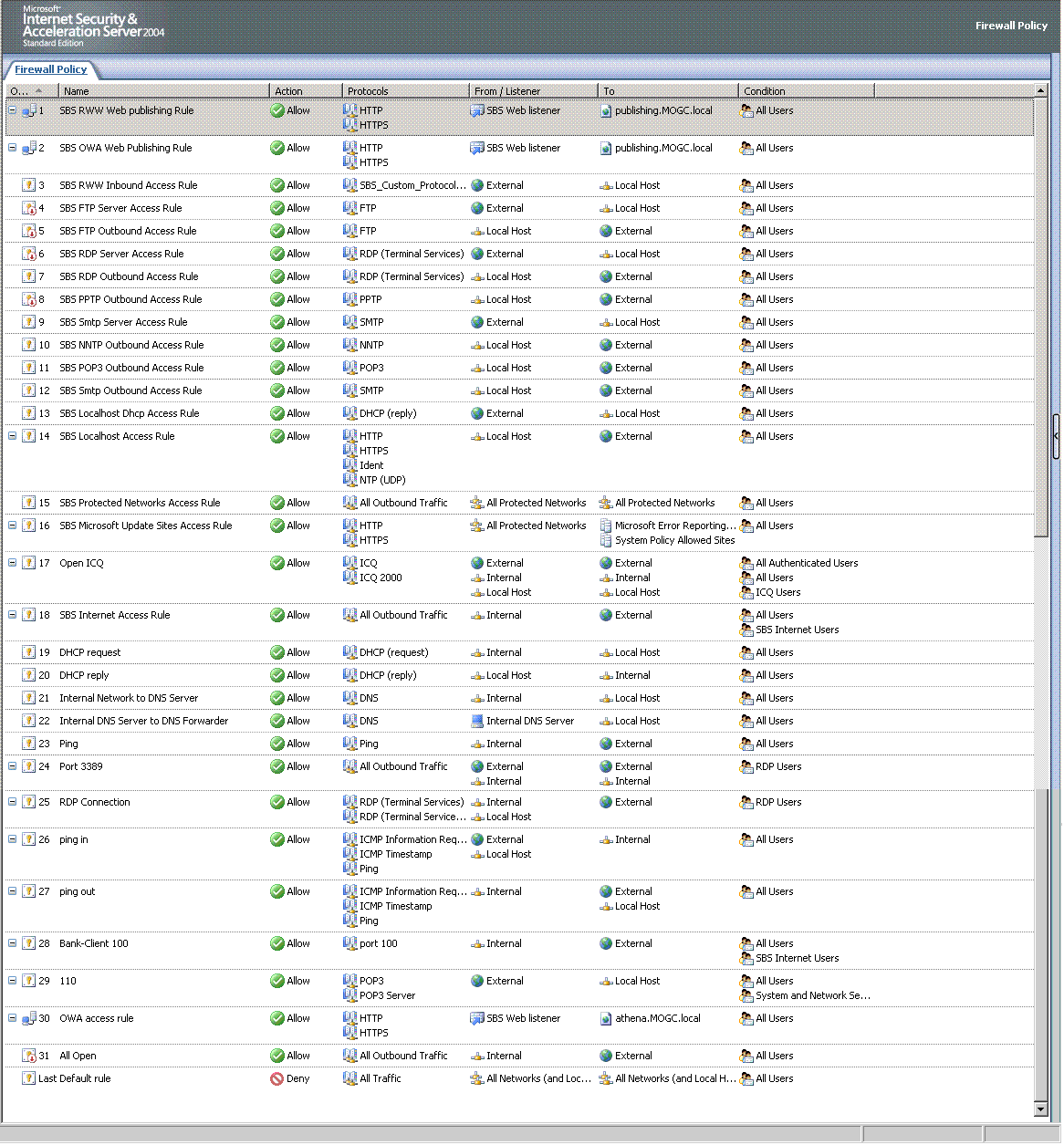Solved: Problems applying firewall rules to AD users and groups in ISA ...