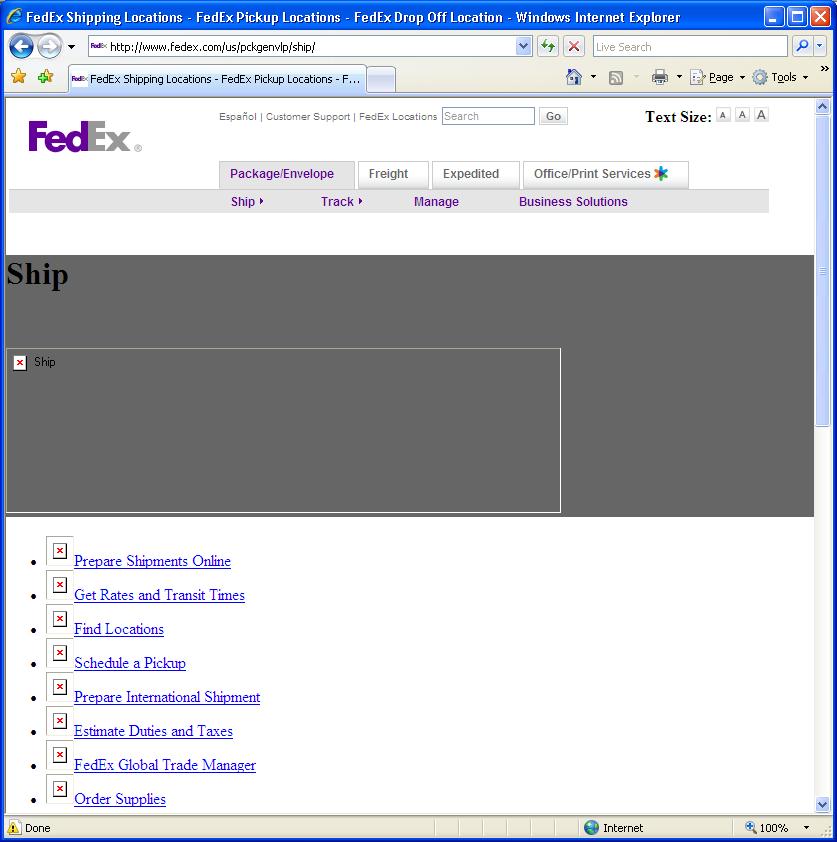 Solved: Fedex Website Problem | Experts Exchange