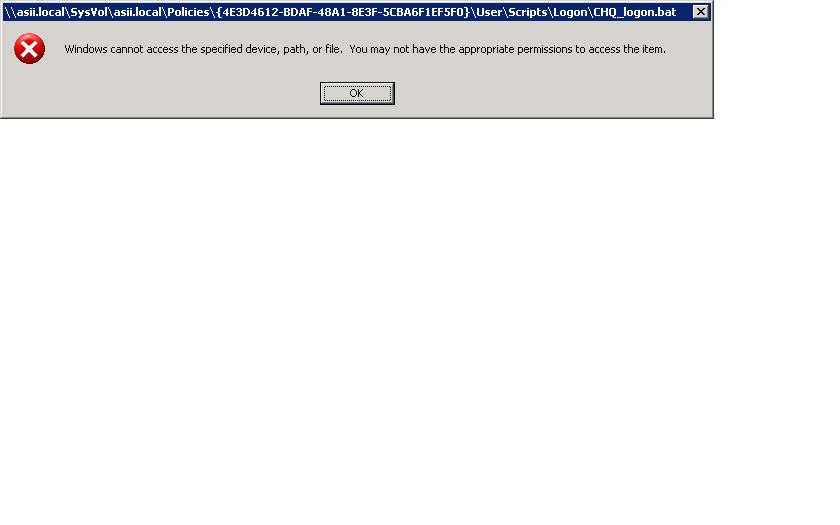 Solved: Permission denied when trying to access logon scripts in the Sysvol | Experts Exchange