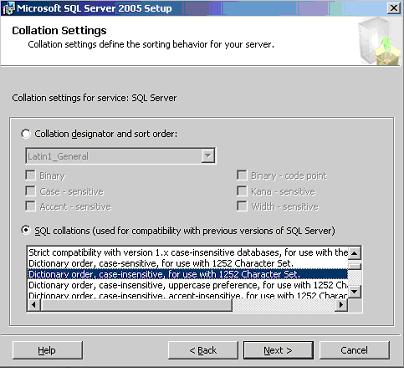 Solved: Choose collation Latin1_General_CI_AI for Sql Server 2005 ...