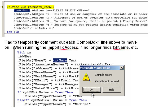 Solved: Proper use of Combo-Box Dropdown from toolbox in a Word document | Experts Exchange