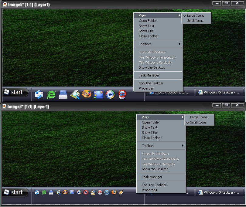 Solved: Windows XP taskbar (and font size?) too big | Experts Exchange