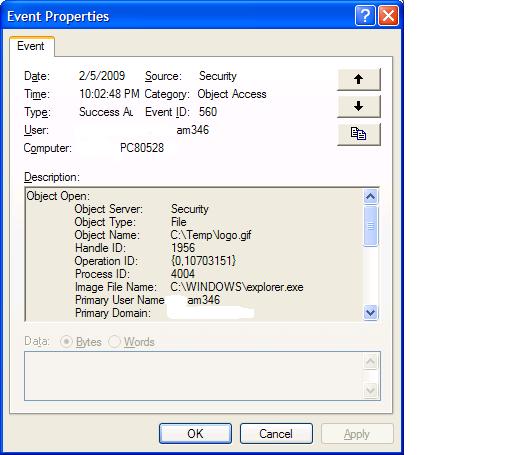 Solved: Auditing - viewing event viewer | Experts Exchange