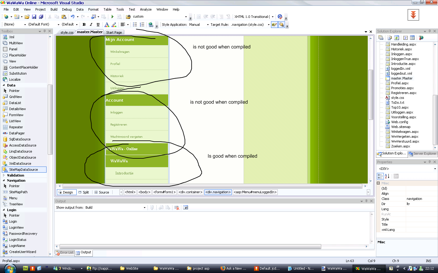 Solved: CSS in ASP.Net ASP:MENU - layout = wrong compiled, in editor it ...