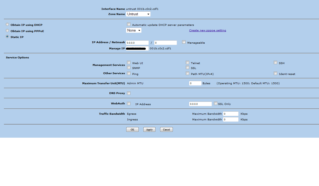 Solved: Juniper NetScreen 5GT-ADSL - Opening up for Webserver | Experts Exchange