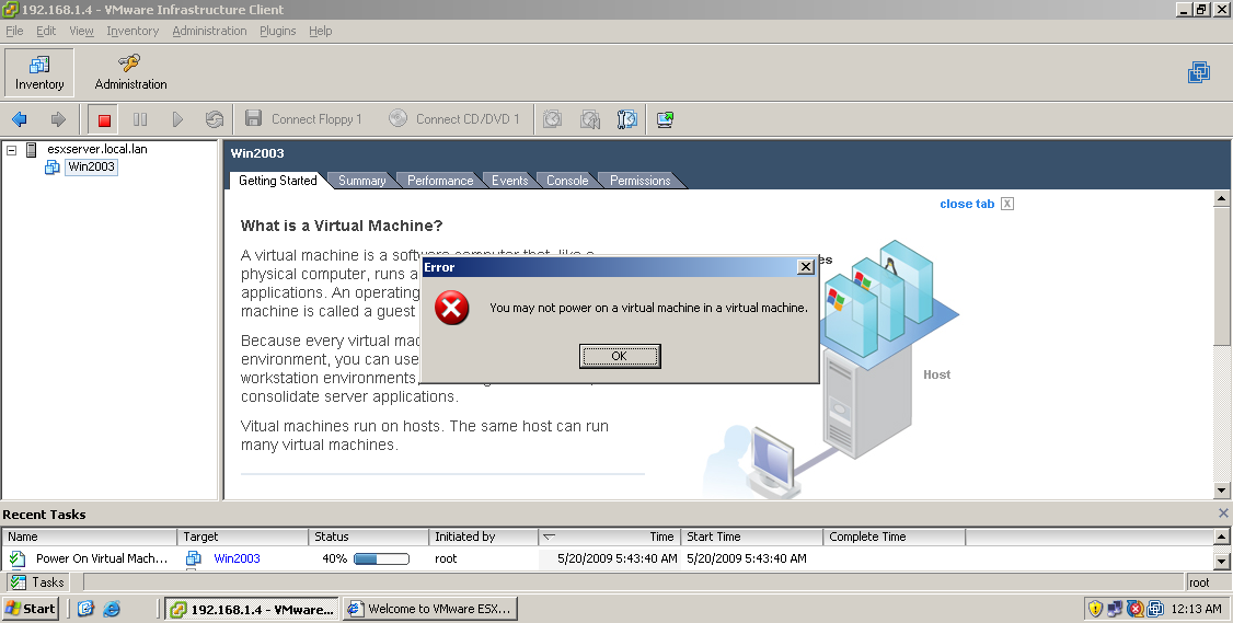 Solved Cannot Run Virtual Machine Inside An Esxi Server Running On