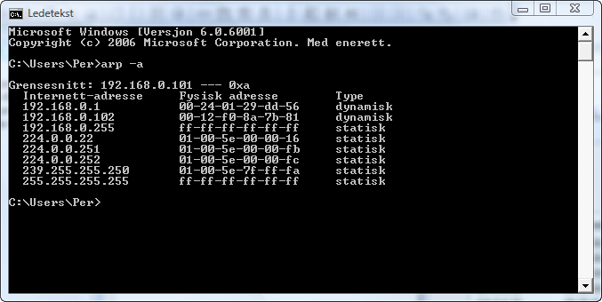 Solved: How to display arp table in listbox or listview | Experts Exchange