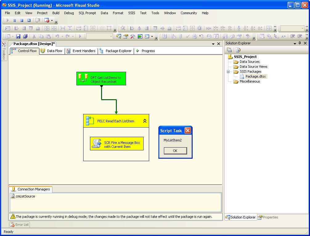 Solution Ssis Loop Through Object Variable As Recordset 2163