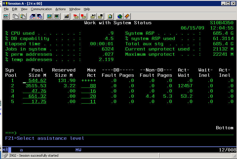 Solved: Need to Obtain Disk Space Information on an AS400 | Experts Exchange