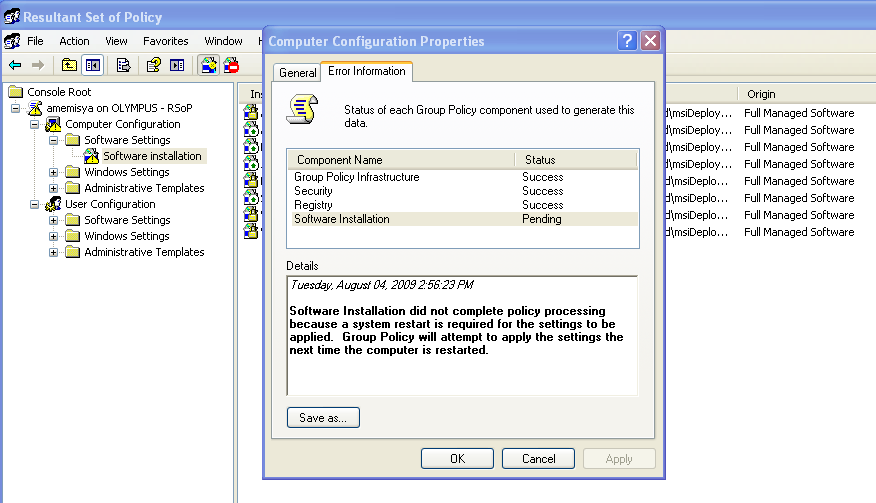 Solved: gpupdate /force always needs reboot | Experts Exchange