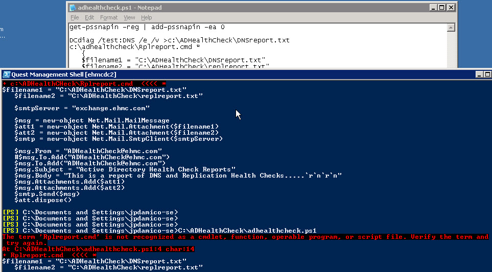 Solved: AD Health Check Script | Experts Exchange