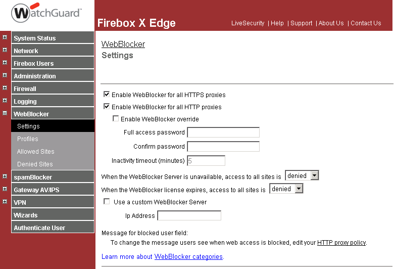 Solved: Watchguard X55 edge - WebBlocker don't workWatchguard, X Edge ...