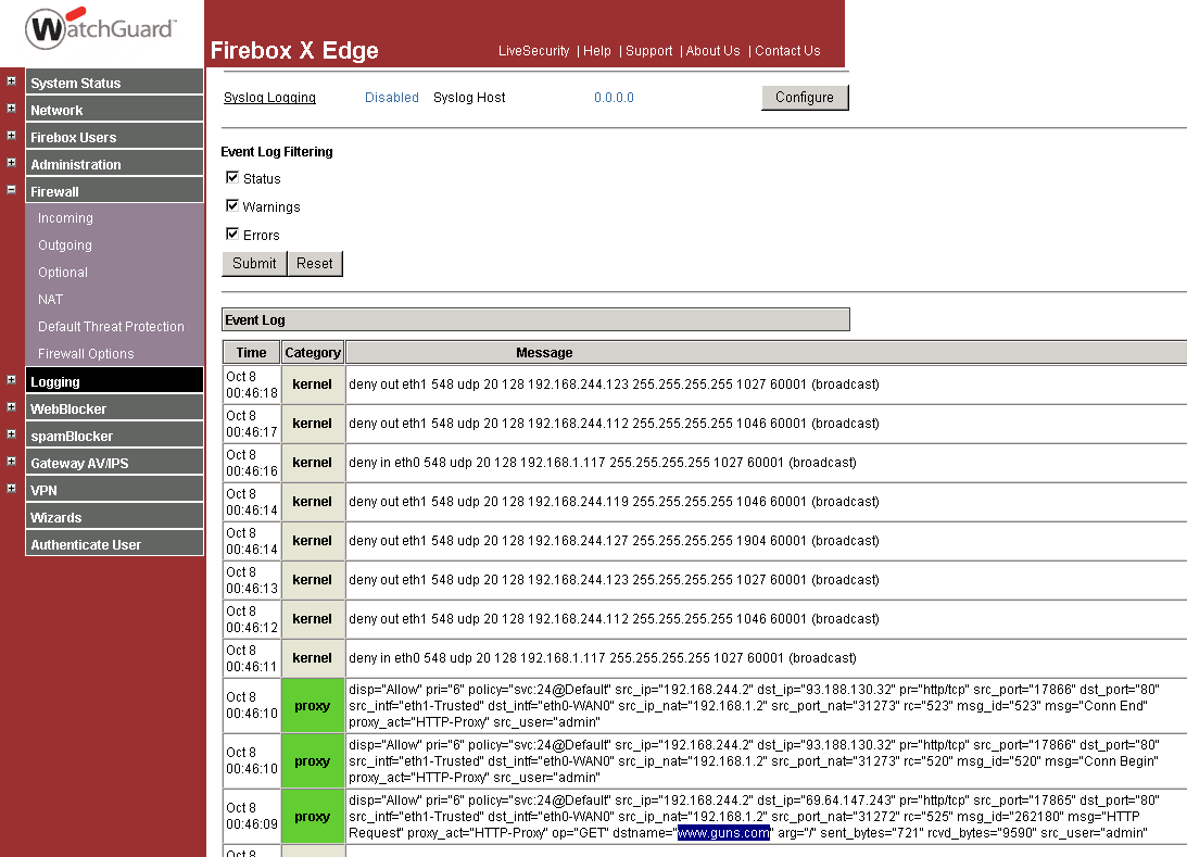 Solved: Watchguard X55 edge - WebBlocker don't workWatchguard, X Edge, X55e | Experts Exchange