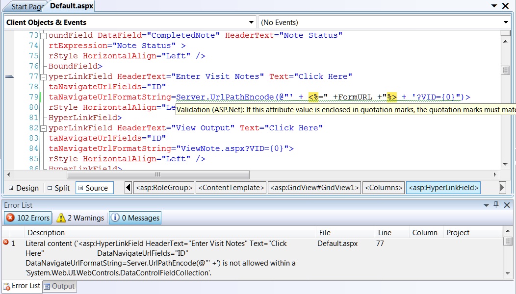 Solved: Code Behind Value in Hyperlink Field | Experts Exchange
