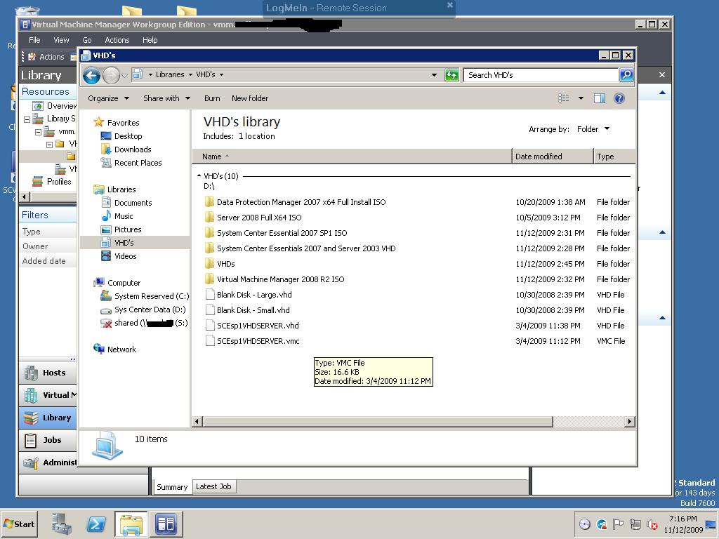 Virtual Machine Manager Libraries? Solutions | Experts Exchange