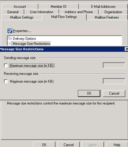 Solved: Increase limit receiving mail size Exchange 2007 | Experts Exchange