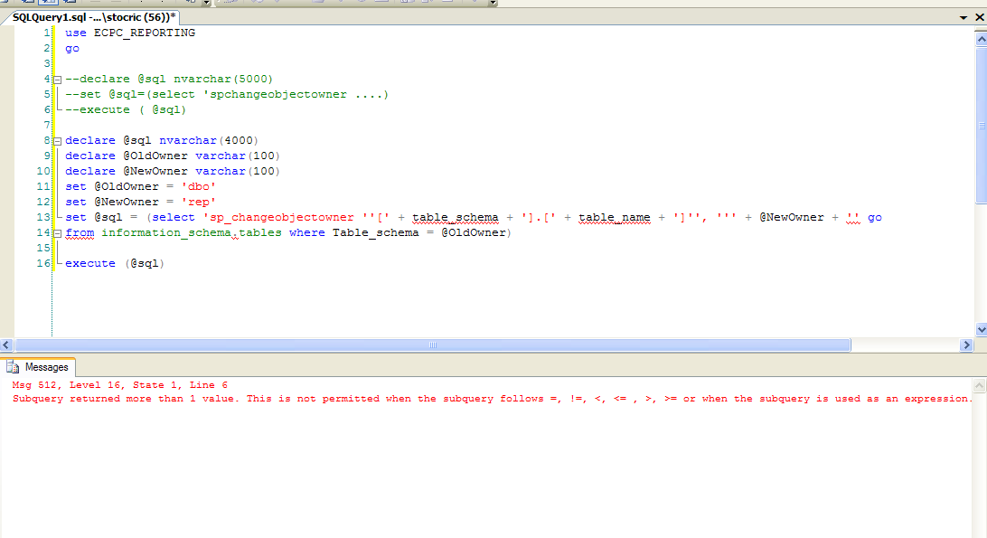 Solved: How can I change the Schema for all user tables? | Experts Exchange