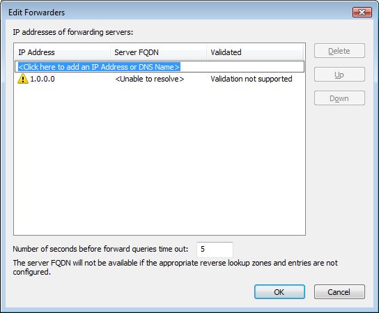 Solved: Cannot Add DNS Forwarders to Windows 2003 Domain AD integrated ...