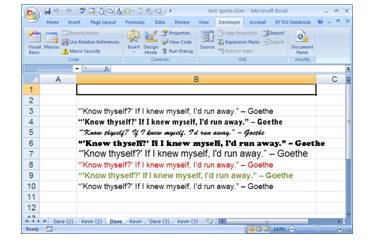 Solved: Smart quote replacement in Excel 2007 | Experts Exchange