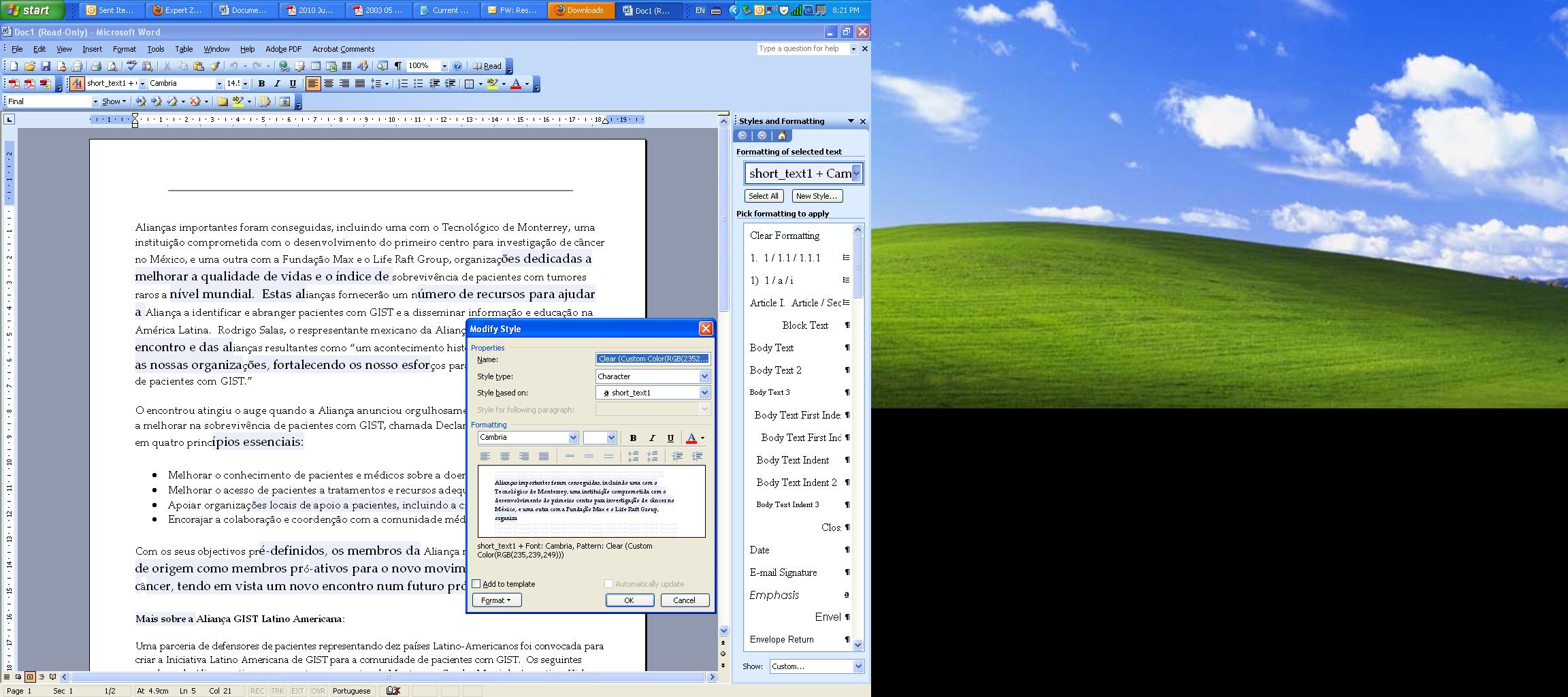 light blue highlight on a word document Solutions | Experts Exchange