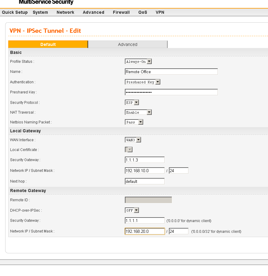 Solved: Draytek to Draytek Lan to Lan Issues | Experts Exchange