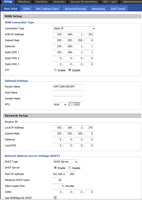 Solved: Configuring a static route between subnets | Experts Exchange
