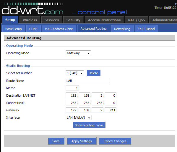 Solved: Configuring a static route between subnets | Experts Exchange