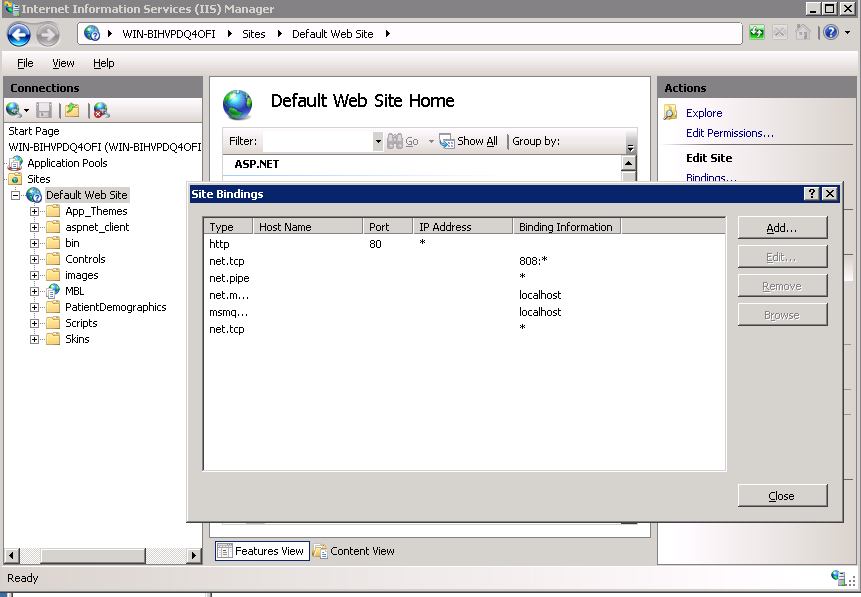 Solved: Problem configuring IIS 7 hosting of net.tcp WCF Service | Experts Exchange