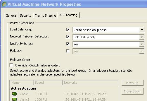 Solved: Help with ESX VSwitch & Physical Switch setup | Experts Exchange