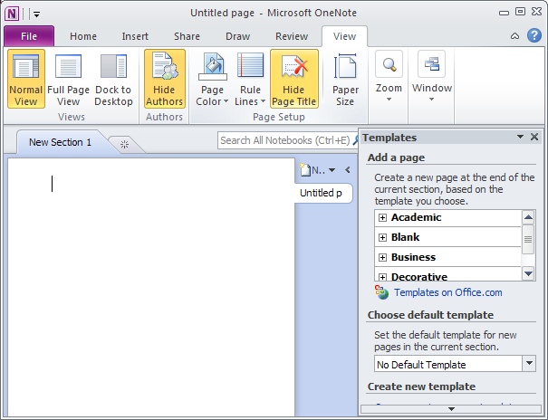 Solved: How do I create a truely blank OneNote template | Experts Exchange