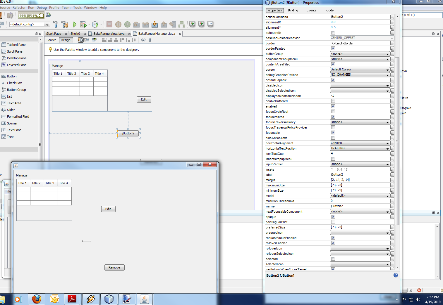 Solved: NetBeans; Button is distorted | Experts Exchange
