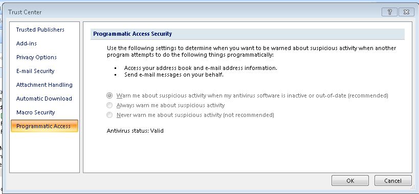 Solved: How to programmatically click on a Microsoft Outlook 2007 ...