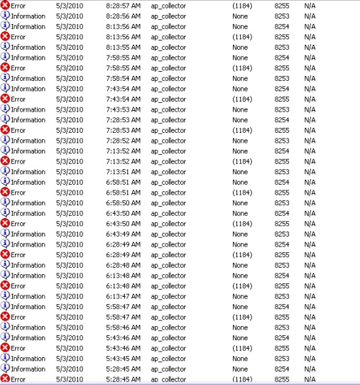 Solved: Event log error (1184) ap_collector | Experts Exchange Solved: Event log error (1184) ap_collector | Experts Exchange