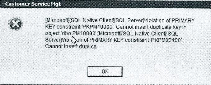 Solved How To Troubleshoot An Error Related To Pm10000 Can Not Insert Duplicate Key In