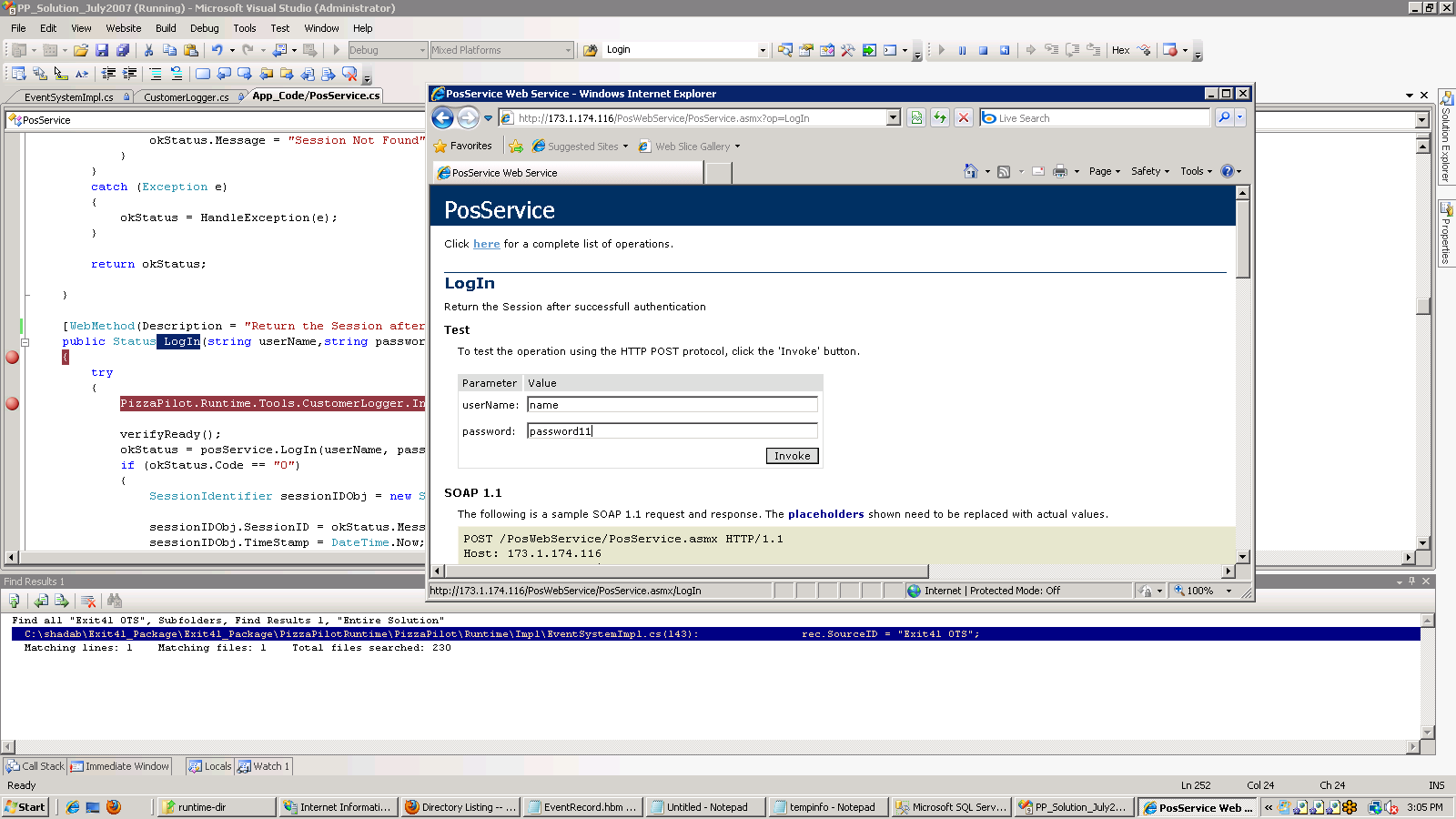 Solved: I can not get Visual Studio to reach a breakpoint when debugging a web service on my PC ...
