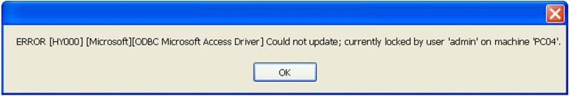 Solved Ms Access Db Concurrency Problemcould Not Update Currently Locked By User Admin