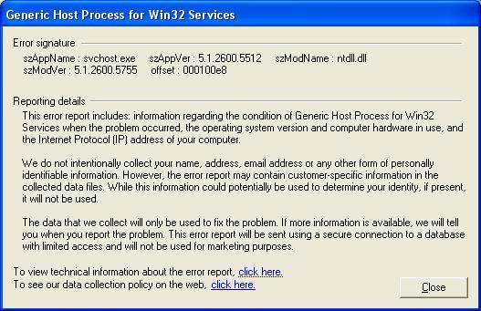 Solved: Generic Host Process for Win32 Services and svchost.exe - Application Error | Experts ...