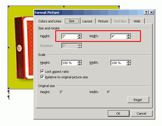 Solved: Can I control the size of an image when using includepicture ...