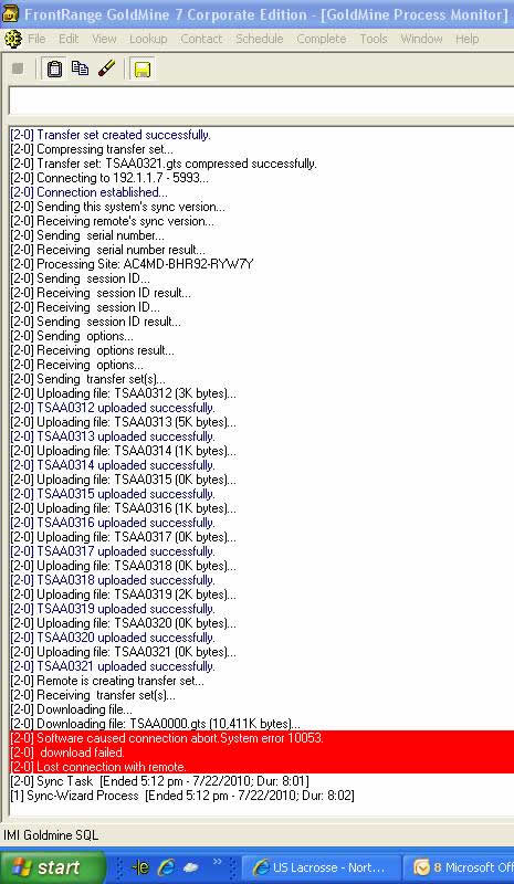 Solved: Software caused connection abort. System error 10053 | Experts Exchange