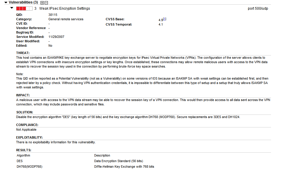 Solved: How to disable DES 56 Algorithm & DH768 Key Exchange Algorithm ...