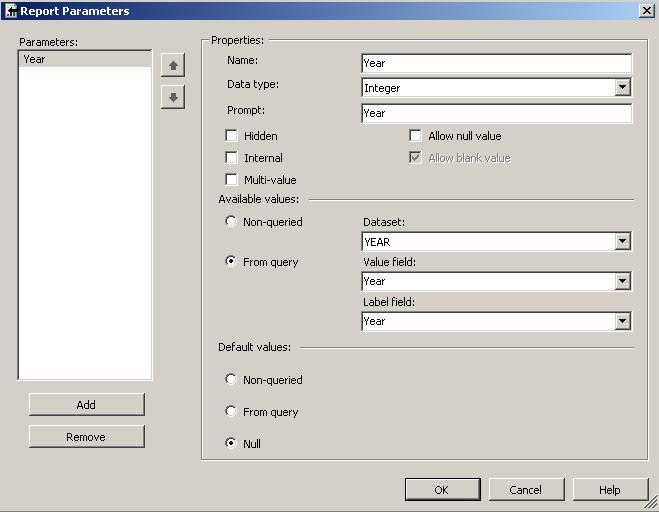 Solved: Report Parameters in SSRS displayed in Dropdown | Experts Exchange