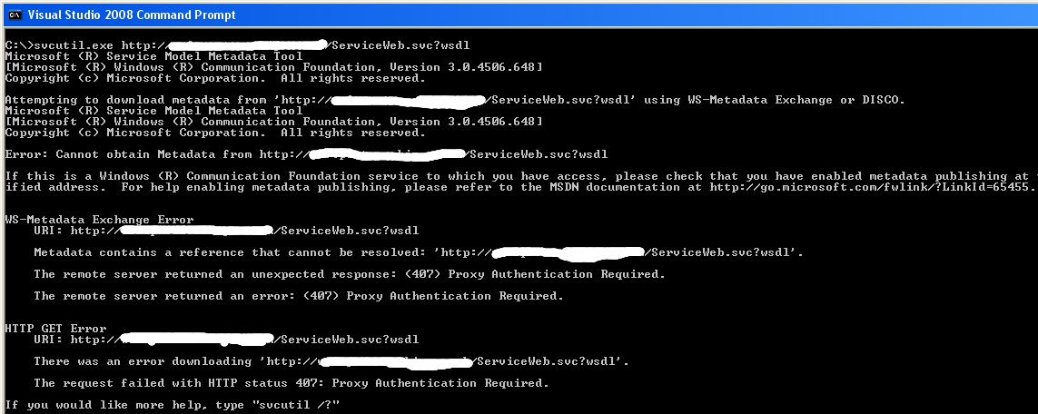 Solved: svcutil.exe the request failed with http status 407: proxy ...
