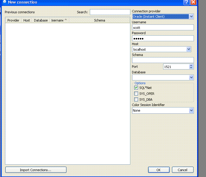 Solved: Connect to oracle database using tora | Experts Exchange