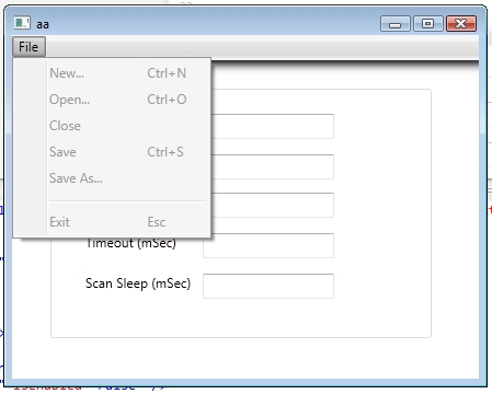 Solved: How to enable menu item in WPF | Experts Exchange
